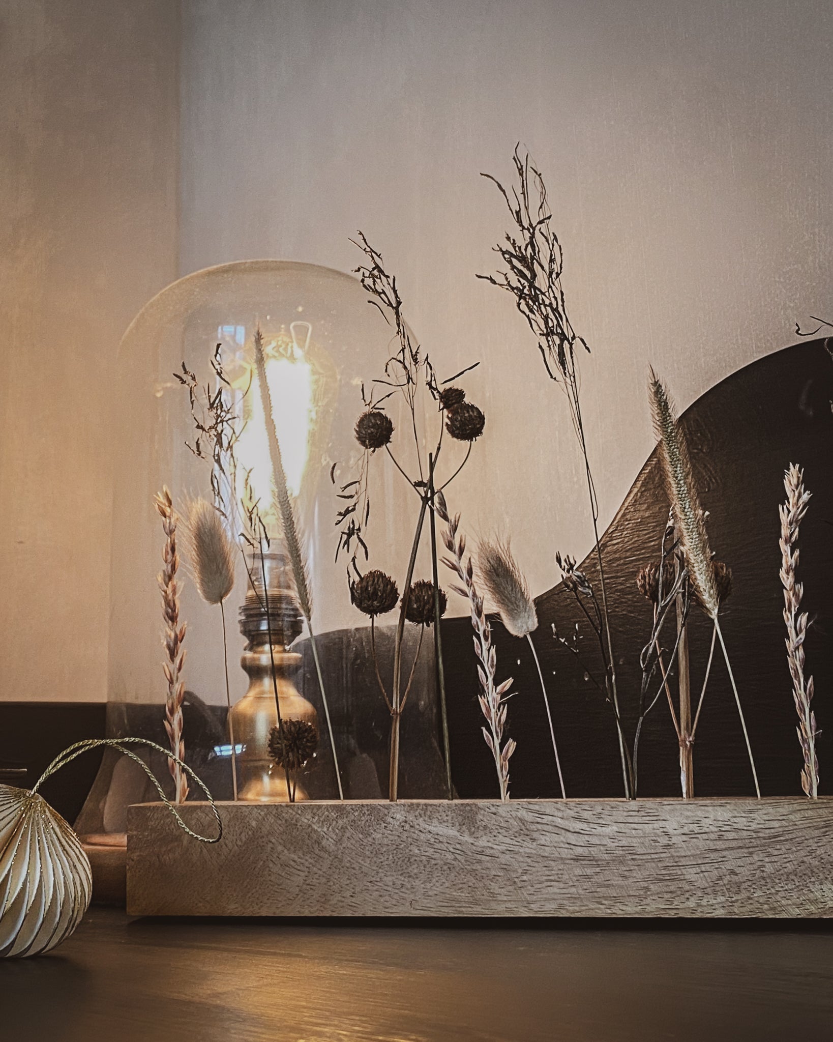 Mali Mango Wood Dried Flower Bar - Autumn Rust - Large