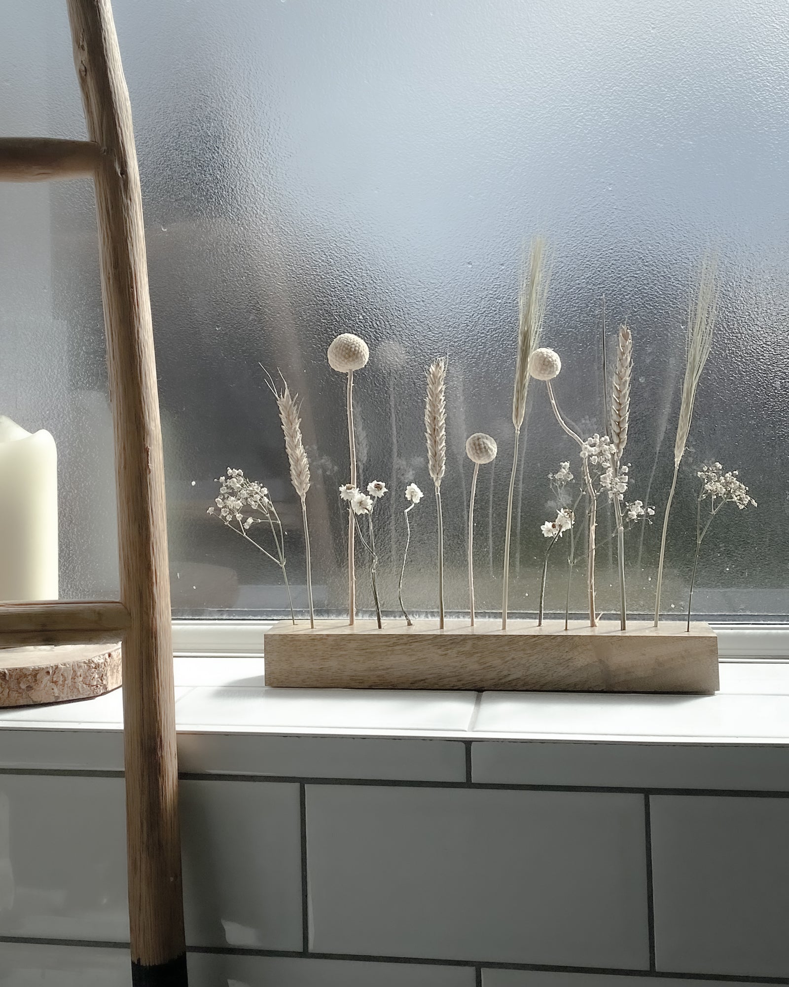 Mali Mango Wood Dried Flower Bar - Neutrals - Small